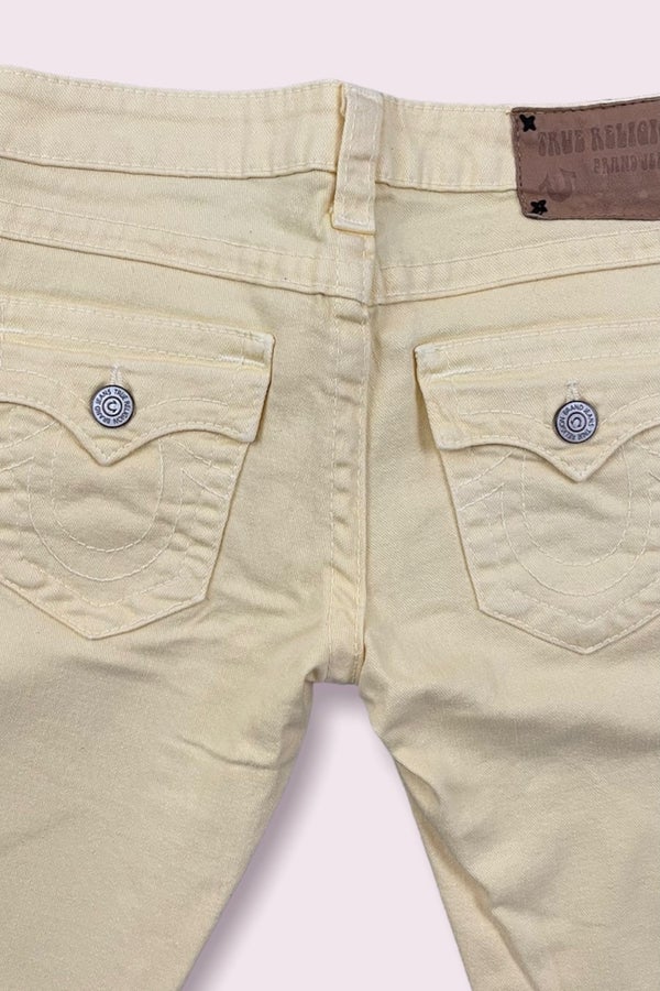 TRUE RELIGION Rare Vintage Y2K 60's Vibes Groovy Yellow Bootcut Flare ...