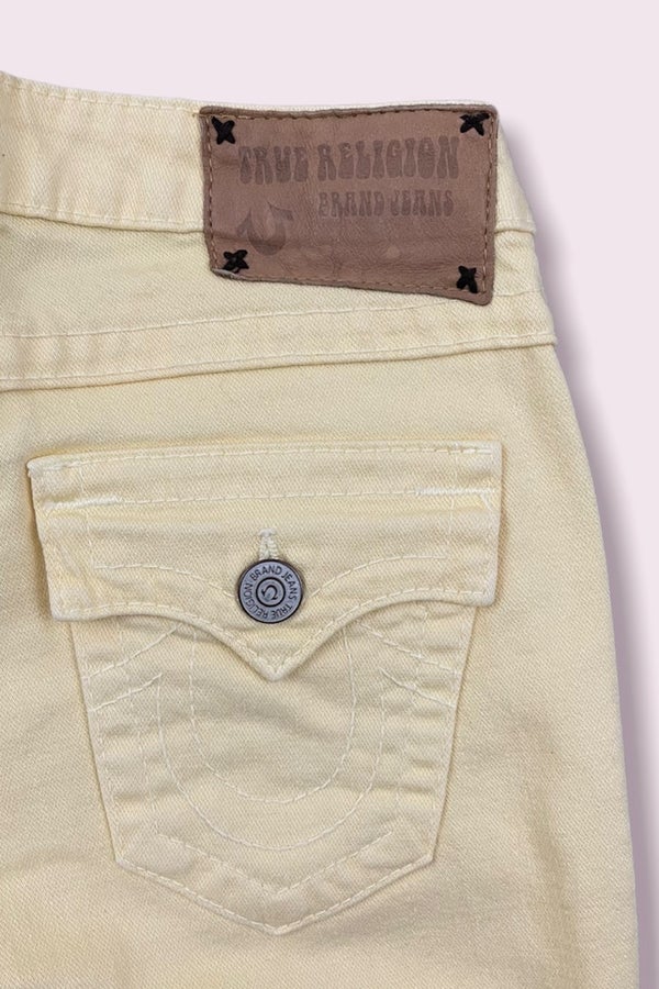 TRUE RELIGION Rare Vintage Y2K 60's Vibes Groovy Yellow Bootcut Flare ...